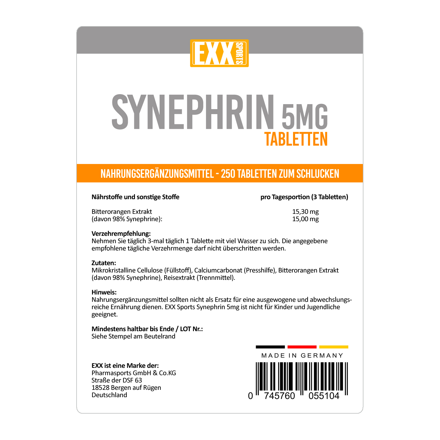 Pharmasports - Synephrin 5mg Tabletten günstig kaufen